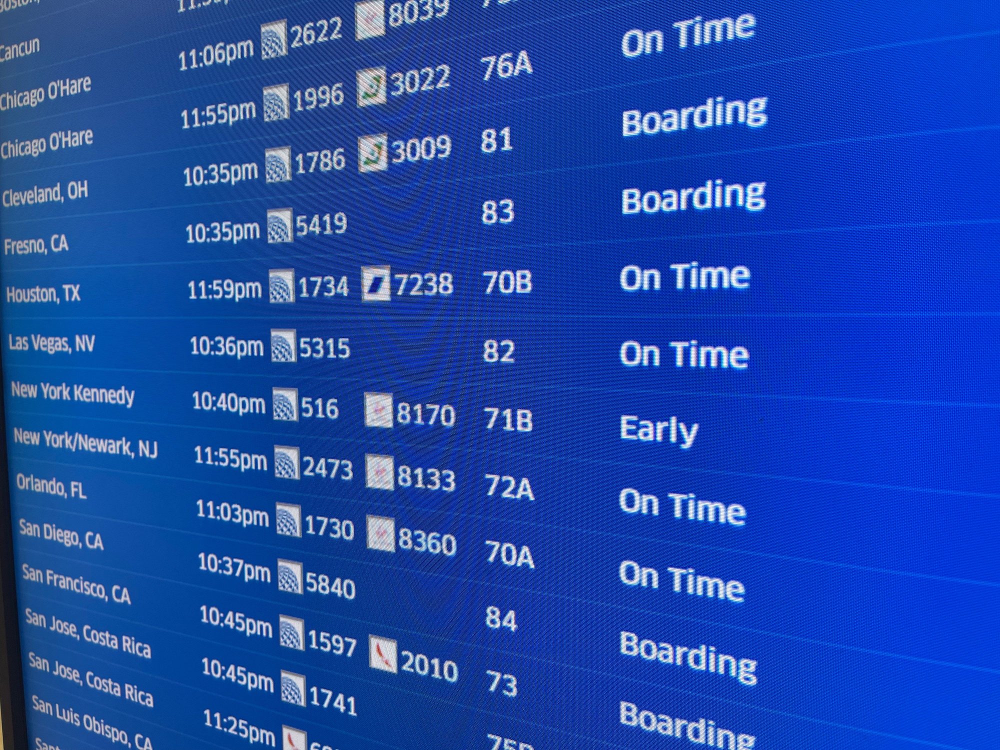 Departure board status: early - FlyerTalk Forums