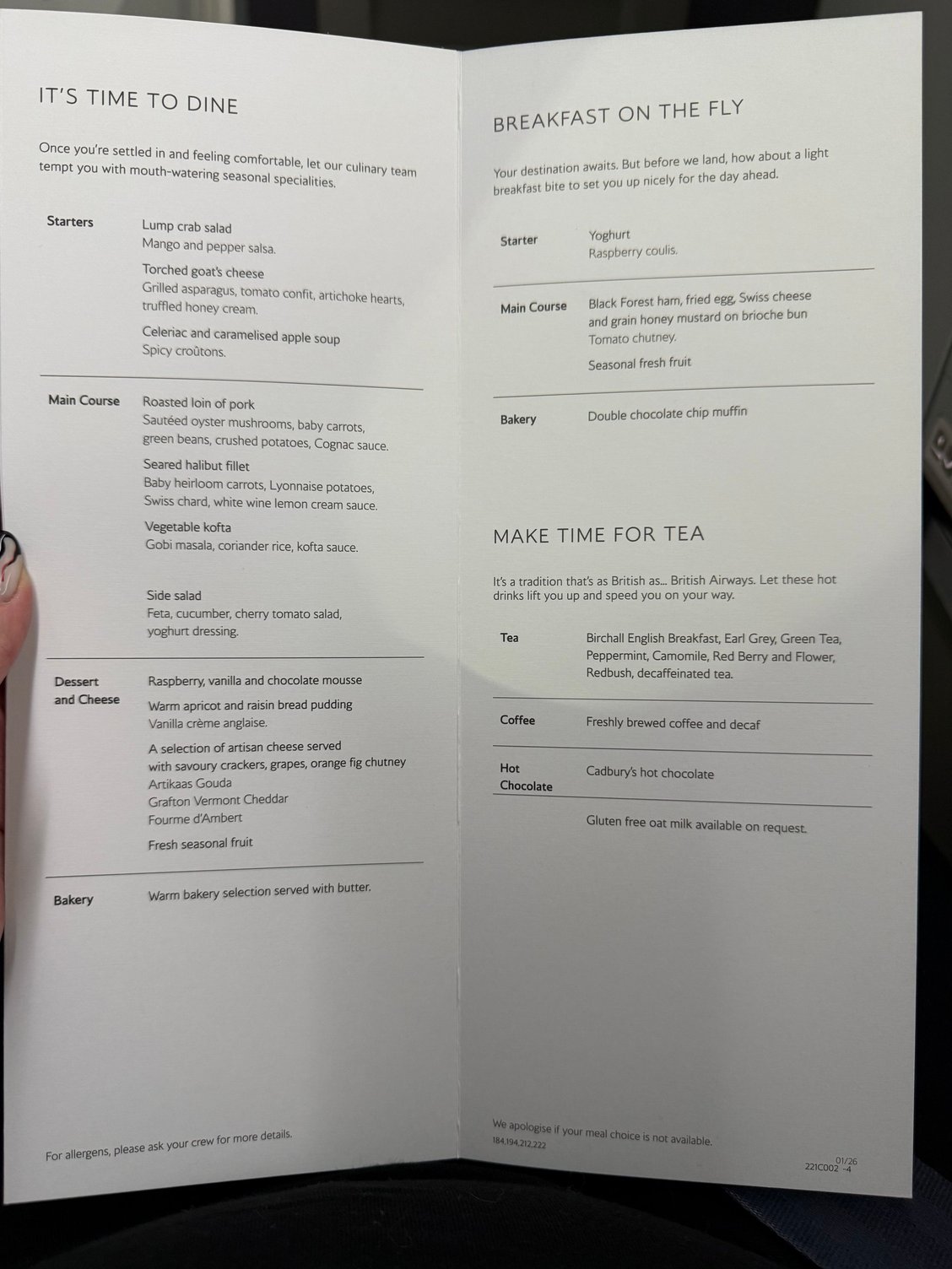 Long haul in-flight catering 2026 | Club World - Page 4 - FlyerTalk Forums