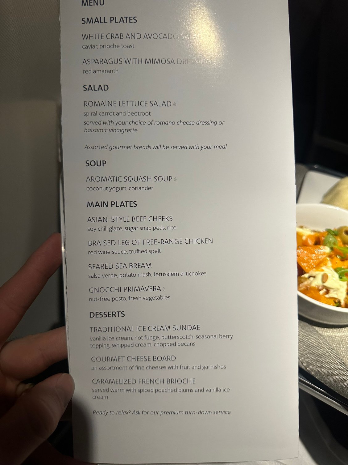 2025 AA International Meal / Meals - menu / photos / etc. (master ...