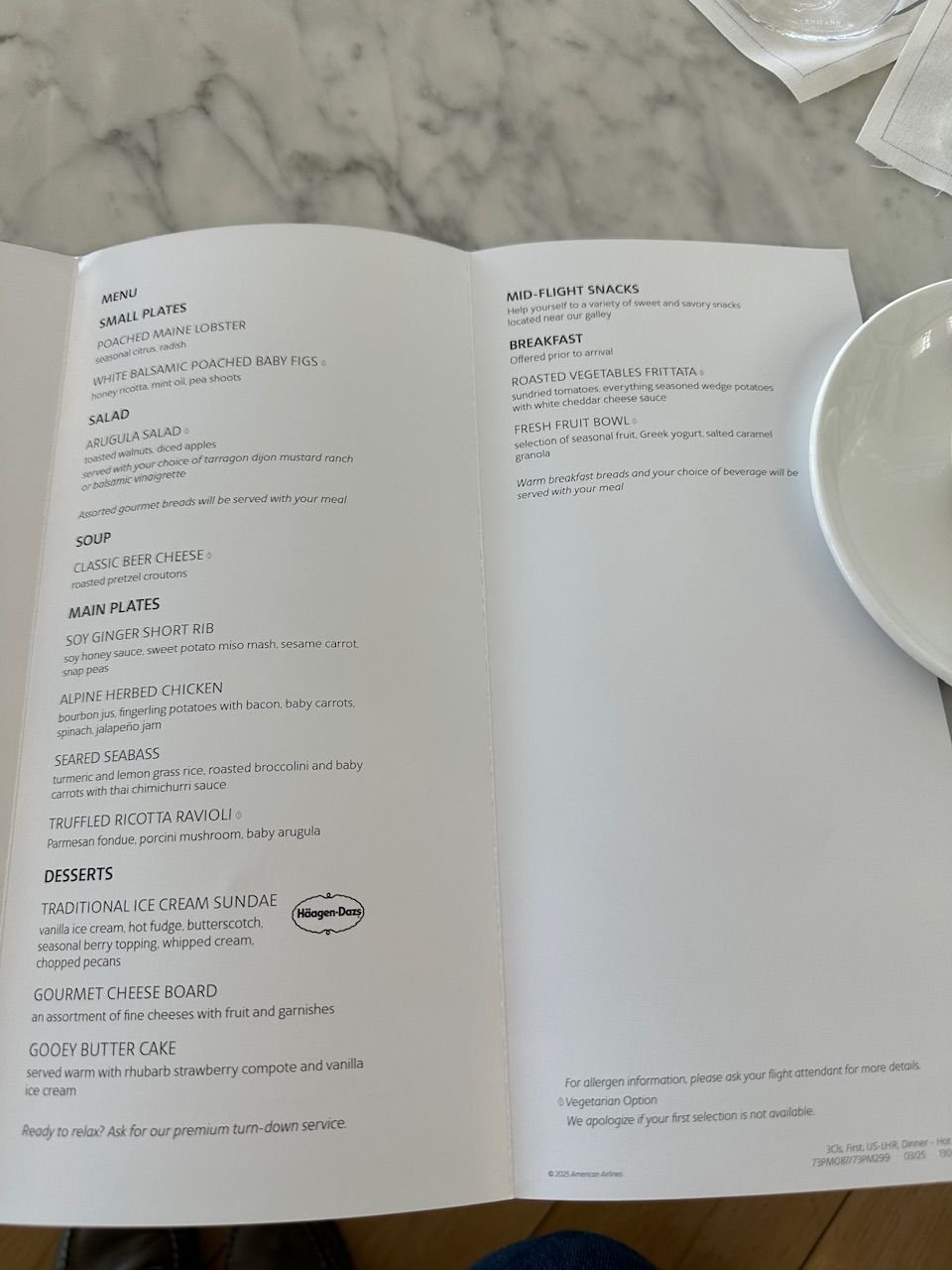 2025 AA International Meal / Meals - menu / photos / etc. (master ...