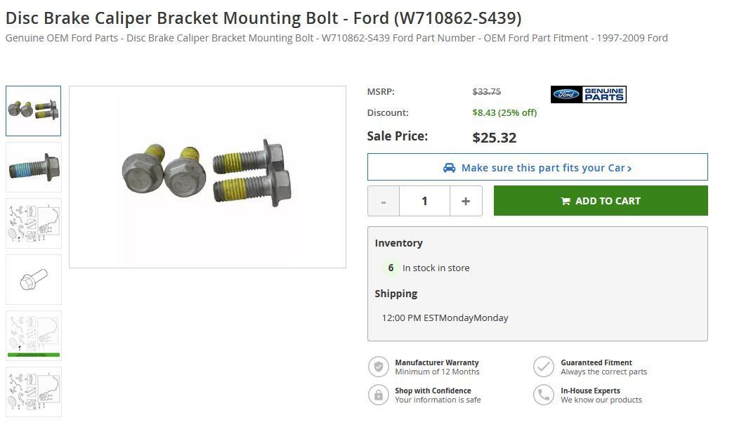 Rear brake caliper bolt - Ford Truck Enthusiasts Forums