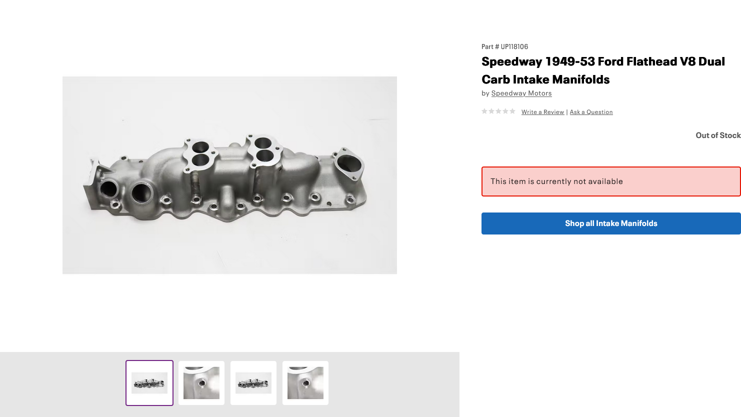 Speedway sale, dual carb intake manifold, Ford flathead - Ford Truck ...