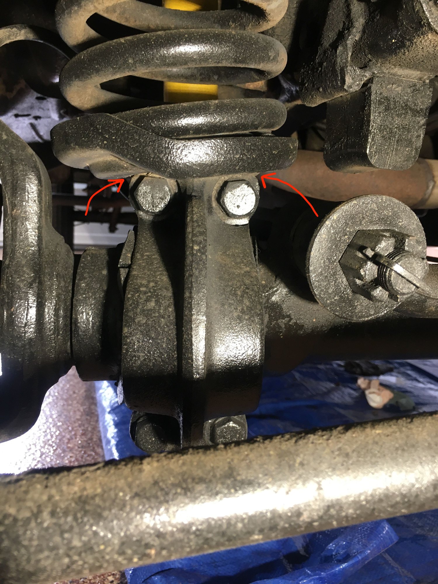 1977 F-150 Leveling Kit Idea - riser block b/t bottom coil bracket ...