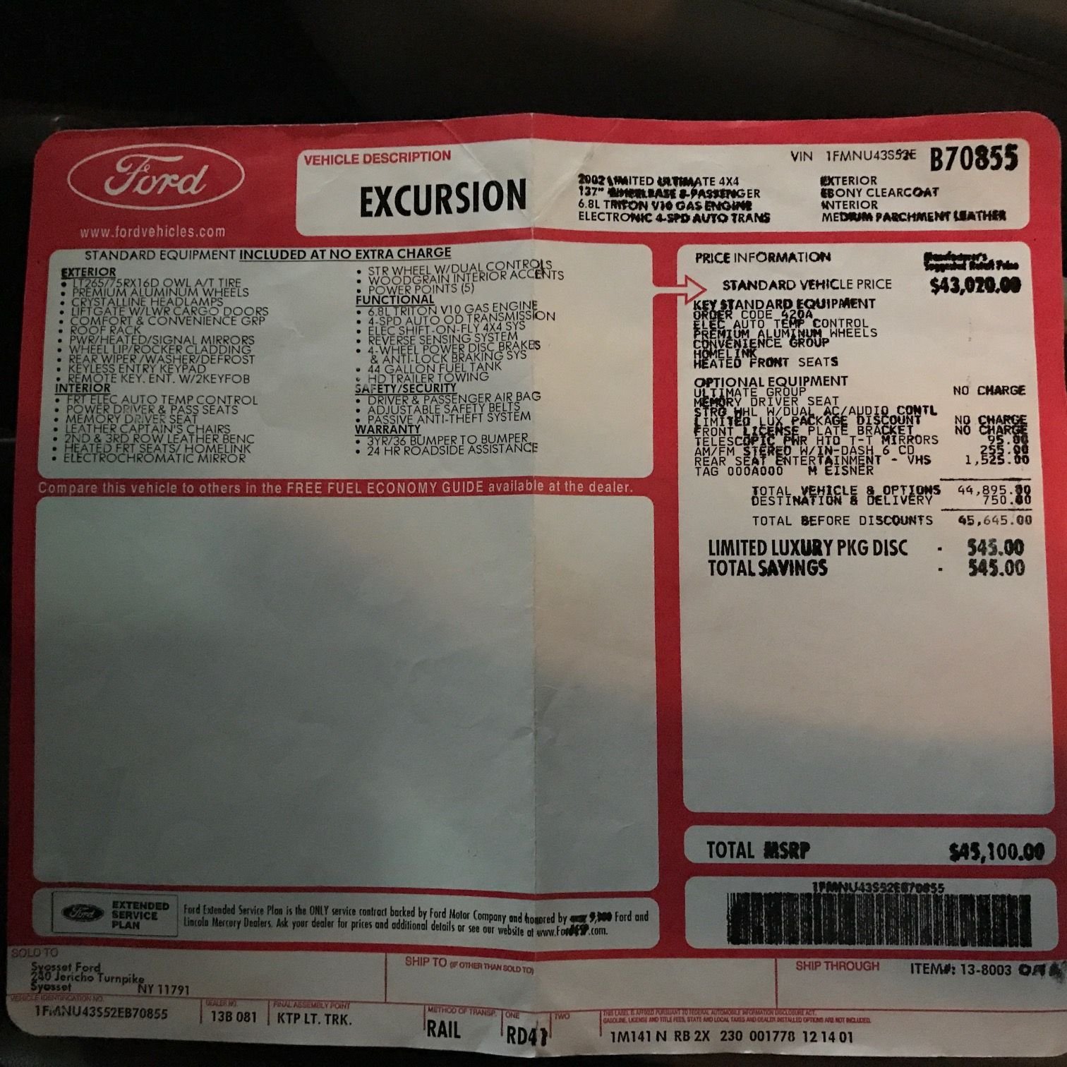 Anyone else still have their window sticker? - Ford Truck Enthusiasts ...