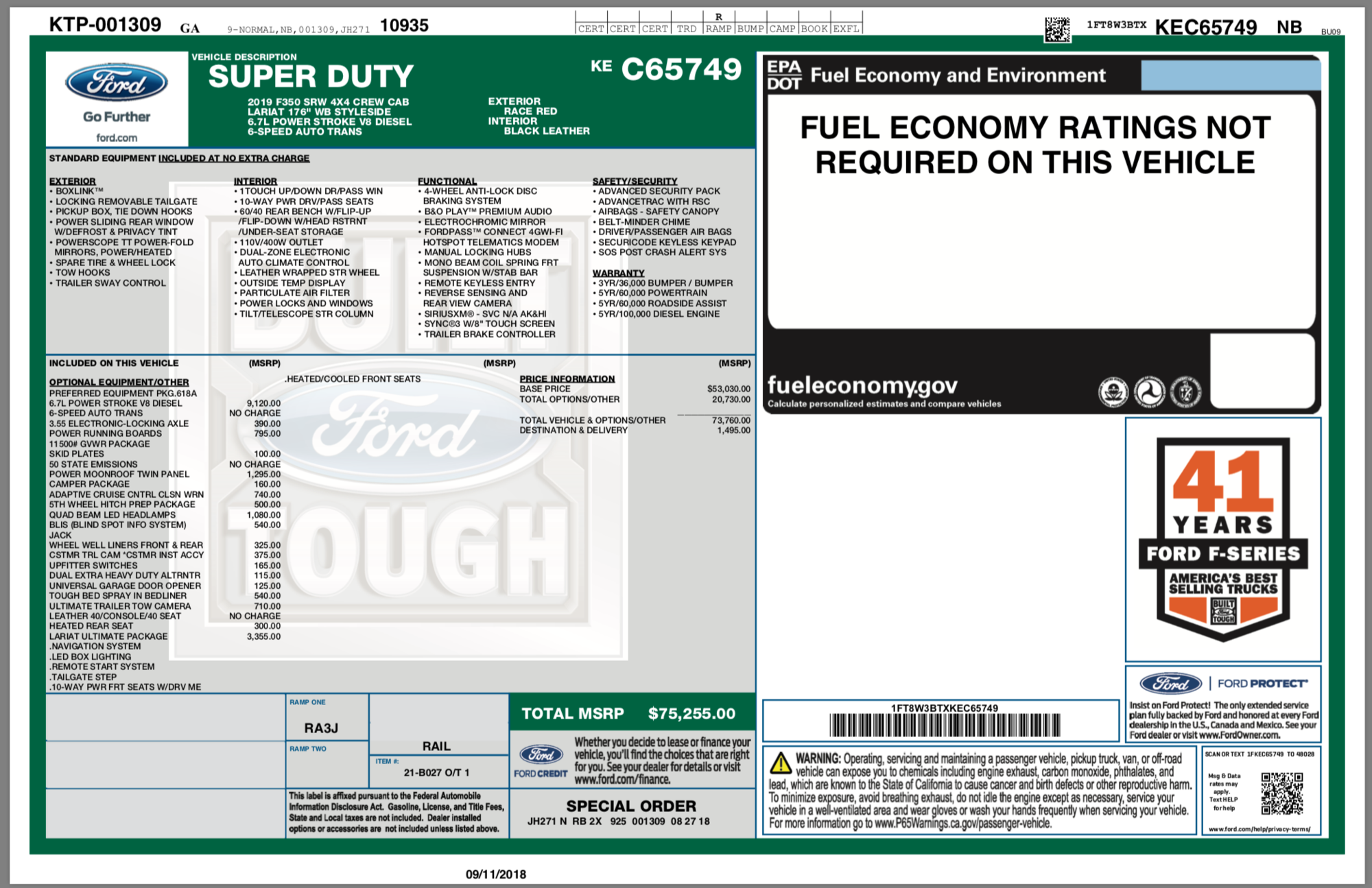 2019 F350 Lariat 4x4 - window sticker received - Page 4 - Ford Truck ...