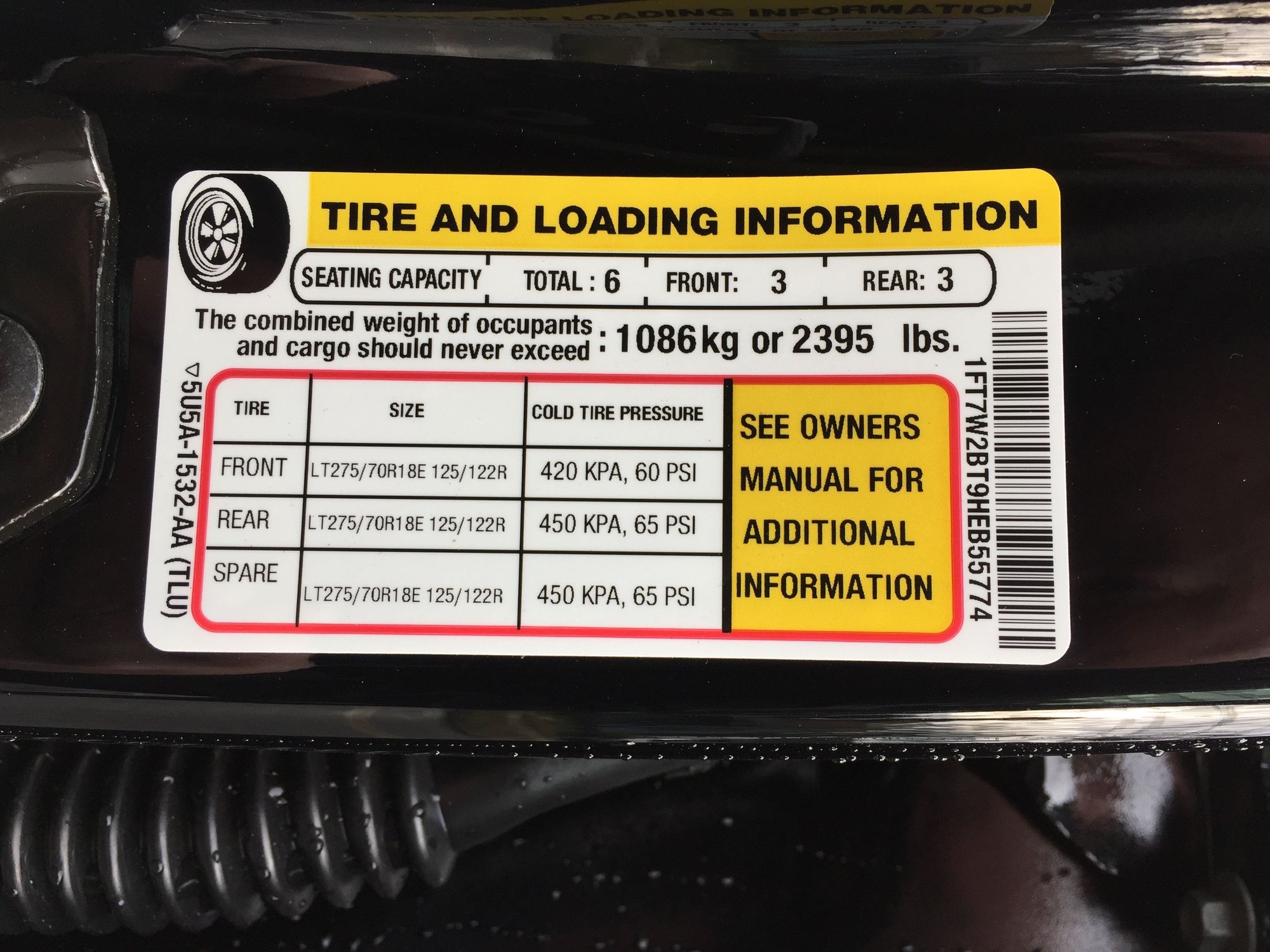 Payload sticker in Door - Page 2 - Ford Truck Enthusiasts Forums