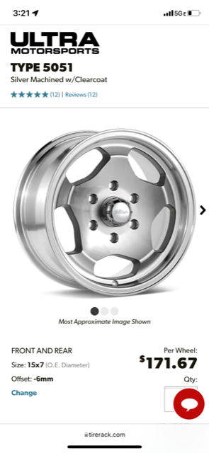 Ultra Motorsports Type 5051 Silver Wheels 15x7 -6mm Offset - Ford Truck ...