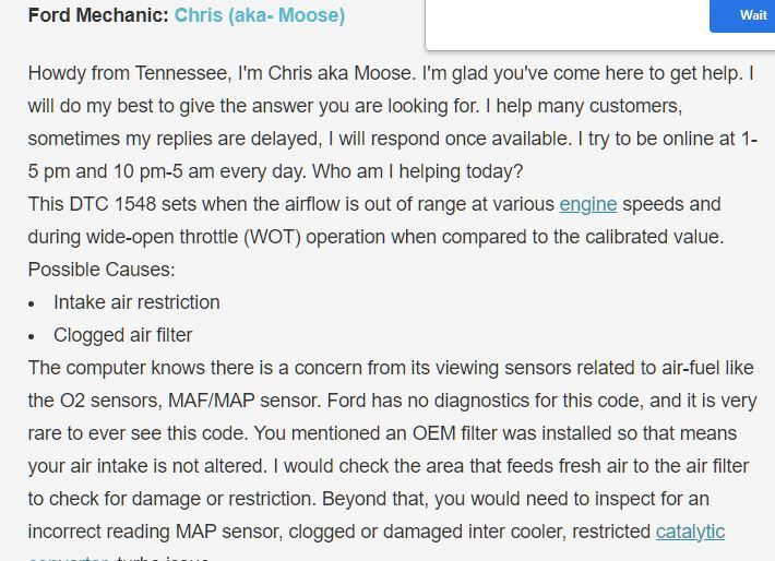 P1548 Air filter restriction keeps coming back - Ford Truck Enthusiasts ...