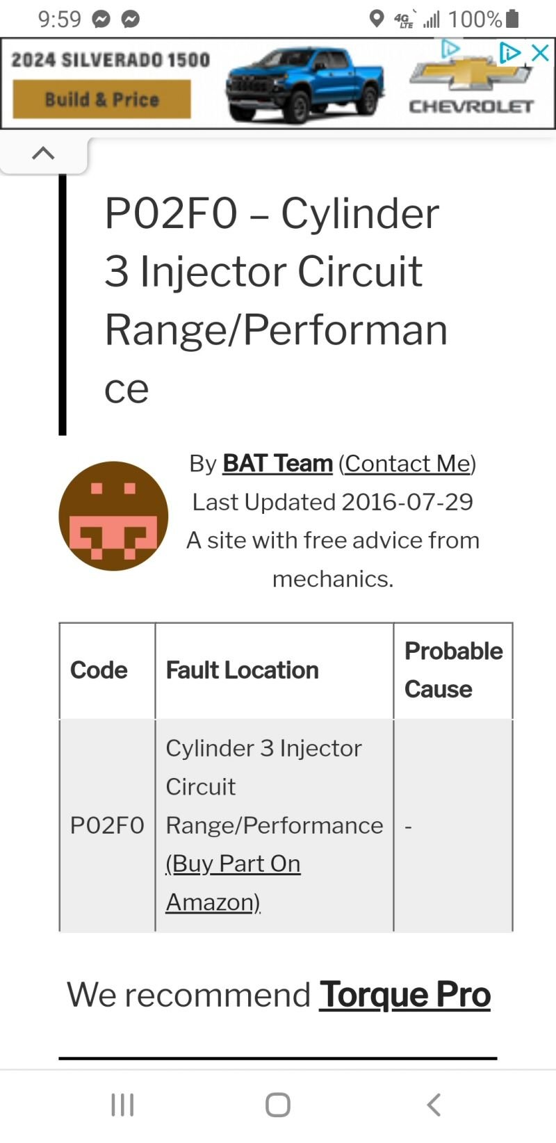 P0203 - Injector Circuit/Open - Cylinder 3 - Ford Truck Enthusiasts Forums