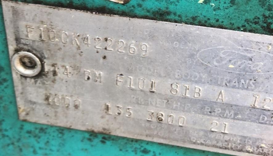 1963 f100 vin decode help? - Ford Truck Enthusiasts Forums