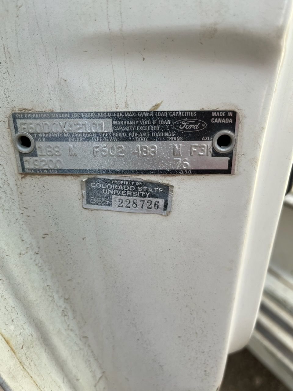 1975 F600 VIN decode request - Ford Truck Enthusiasts Forums