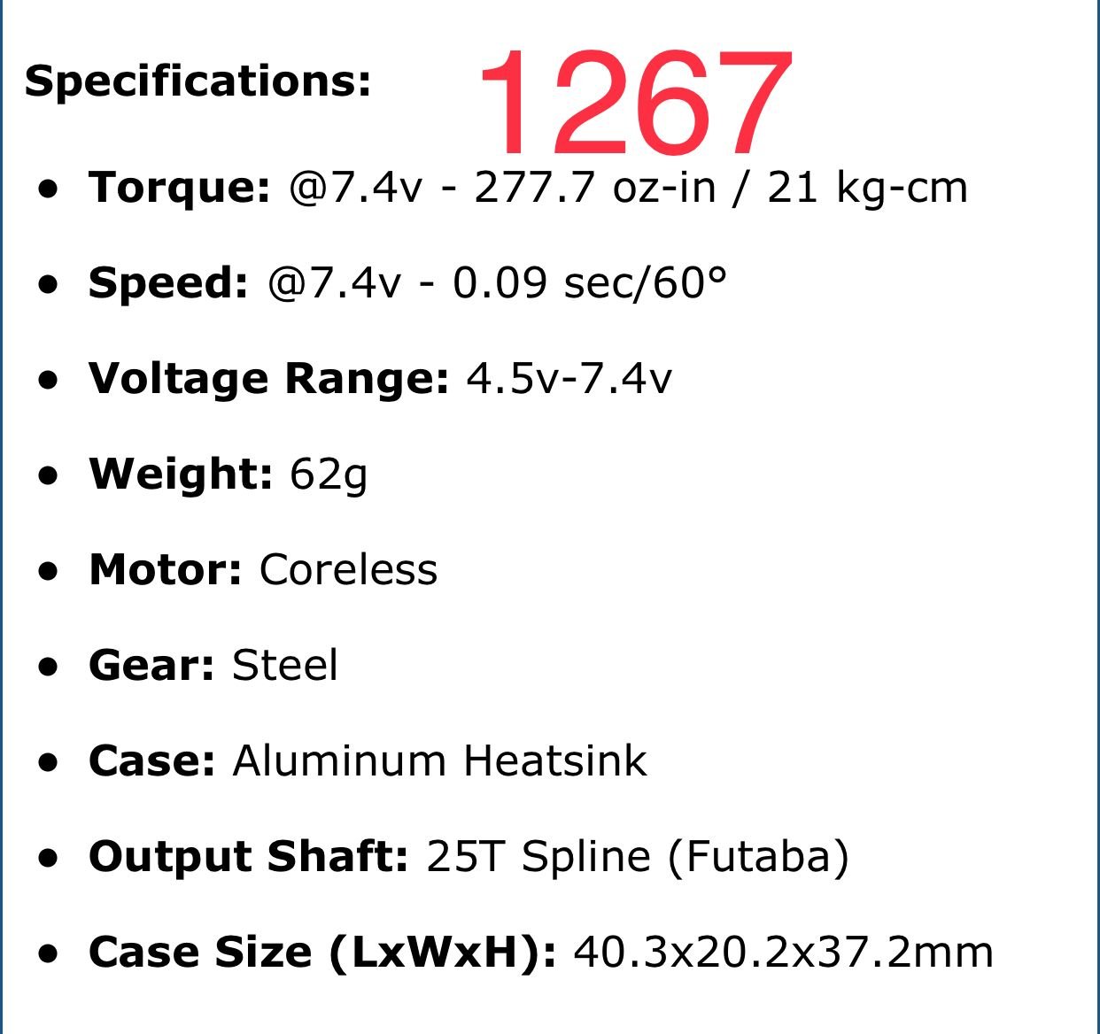 Savox Servos 1267 &1268 High Voltage ***New/Sealed For 1/8 Buggy or ...