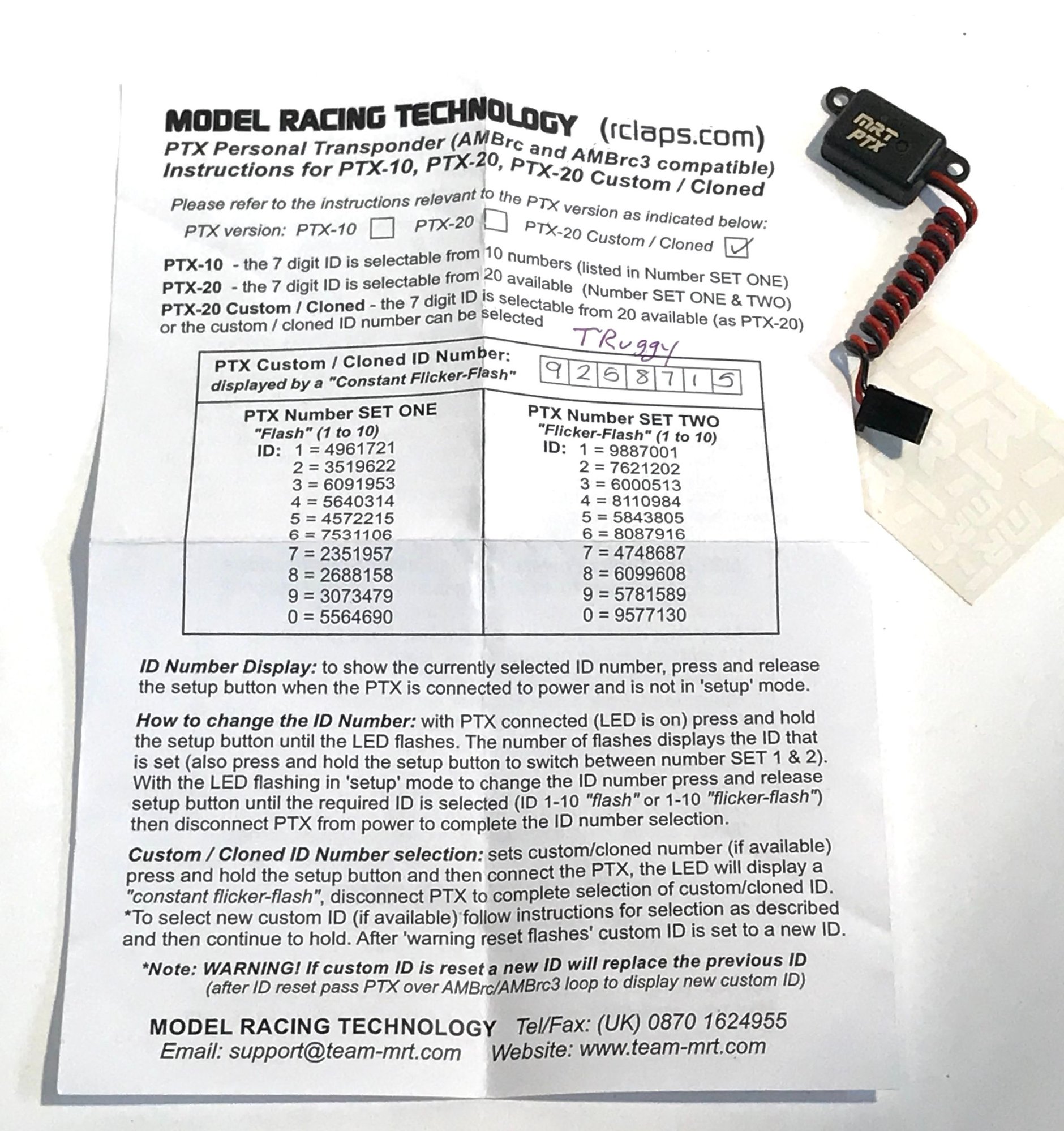 MRT PTX Transponder - R/C Tech Forums