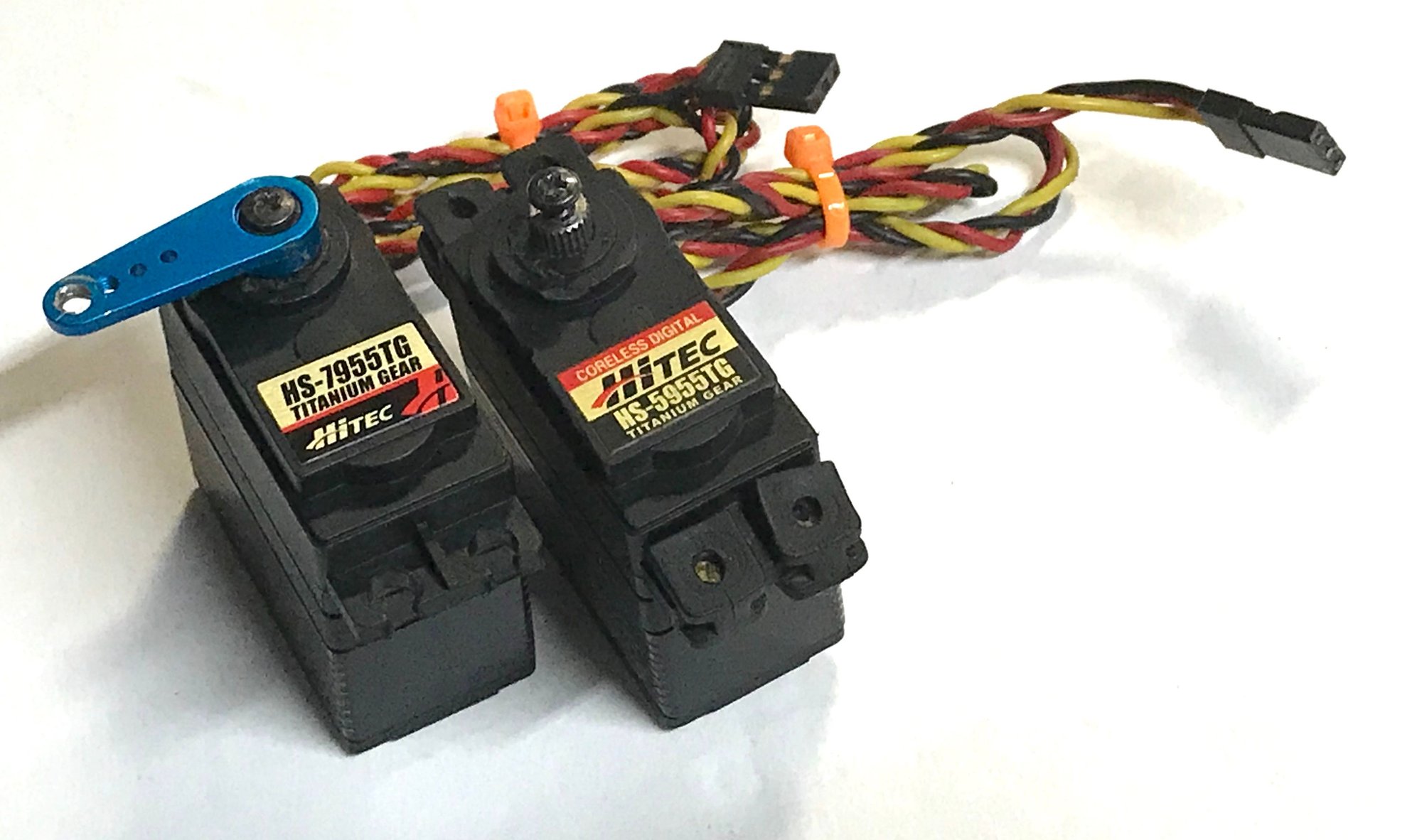 2 Hitec High Power Servos HS-7955TG & HS-5955TG (.15 sec & 333oz) - R/C ...