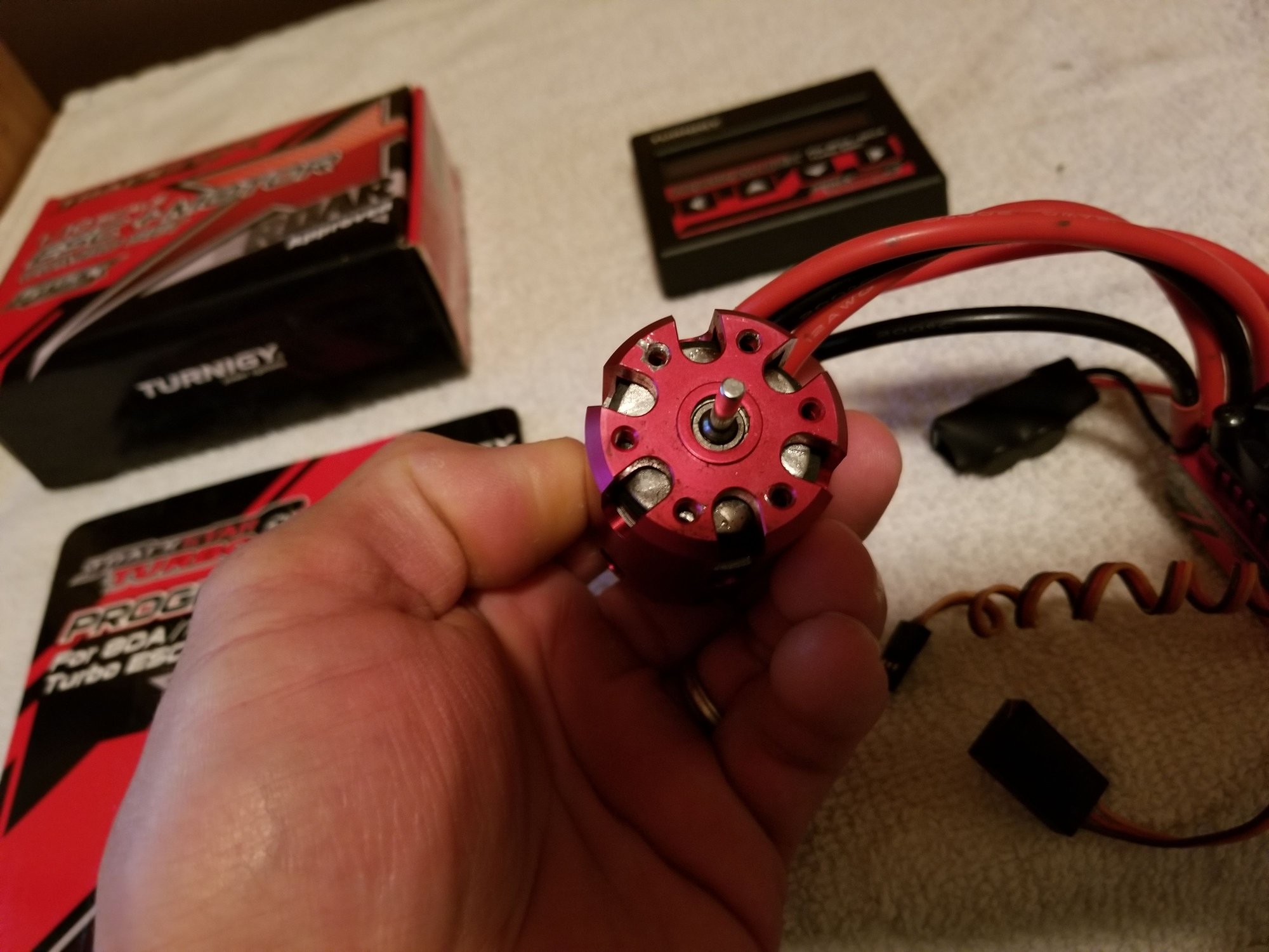 TrackStar 1/10th Stock 21.5 Brushless ESC and Motor Combo with Program ...